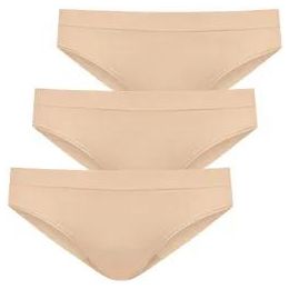 Slip Jockey "Slip Seamfree Bikini Slips 3P 3er Pack", Damen, Gr. S, beige, Obermaterial: 93% Polyamid PA. 7% Elasthan EL., Unterhosen Slip