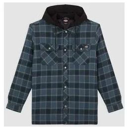 Funktionshemd Dickies "Dickies Workwear Hemden FLEECE HOODED FLANNEL SHIRT JACK RELAXED", Herren, Gr. XL, Normalgr&ouml;&szlig;en, blau, Flanell, Oberstoff: 100% Baumwolle, Hemden