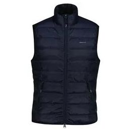 Steppweste Gant "Steppweste LIGHT DOWN VEST", Herren, Gr. L, blau, Obermaterial: 100% Polyester PES. Futter: 100% Polyester PES. 90% Daunen DOWN. 10% Federn FEATHER., Westen Steppweste