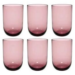Villeroy & Boch Longdrinkglas "Longdrinkbecher Like Glass 385 ml 6er Set", pink (grape), 6 tlg., Glas, LIKE. BY VILLEROY & BOCH, Trinkgef&auml;&szlig;e