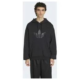 Kapuzensweatshirt Adidas ORIGINALS "TREFOIL HOODY", Herren, Gr. S, schwarz, schwarz, Obermaterial: 100% Baumwolle, normal, Rundhals, angesetztes B&uuml;ndchen, Sweatshirts