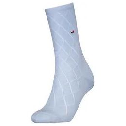 Socken Tommy Hilfiger "TH WOMEN SOCK PREMIUM ARGYLE", Damen, Gr. 39-42, light blau, Baumwollmischung, Socken Socken