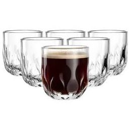 Latte-Macchiato-Glas Leonardo "Kaffeegl&auml;ser (3) Gocce 220 ml 6er Set transparent", bunt (transparent), 6 tlg., Glas, Trinkgef&auml;&szlig;e, Latte-Macchiato-Glas