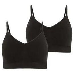 Bustier Jockey "BH Seamfree Core Stretch Bralette 2er Pack", Damen, Gr. XXL, N-Gr, schwarz, Obermaterial: 91% Polyamid PA. 9% Elasthan EL., BHs Bustier