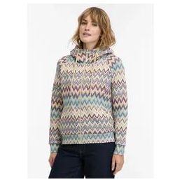 Sweatshirt Ragwear "FLLAWIA PRINT", Damen, Gr. M, sand, Sweatware, Obermaterial: 70% Baumwolle, 30% Polyester, gemustert, regular fit, Rundhals, Rippb&uuml;ndchen, Sweatshirts Sweatshirt