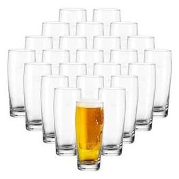 Bierglas Van Well "Willi Becher geeicht 0,5 l 24er Set transparent", bunt (transparent), 24 tlg., Glas, Trinkgef&auml;&szlig;e