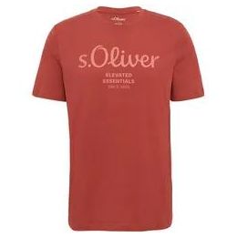 T-Shirt s.Oliver "T-Shirt Logo T-Shirt 1er Pack", Herren, Gr. L, rot, Obermaterial: 100% Baumwolle CO., Shirts T-Shirt