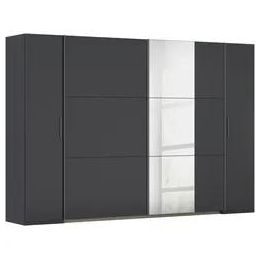 Schwebet&uuml;renschrank Rauch "Kleiderschrank Dreht&uuml;renschrank Schrank Garderobe KRONACH TOPSELLER", grau (graumetallic, griffleisten grau, mit 1 spiegel), B:311cm H:210cm T:59cm, Holzwerkstoff, Schr&auml;nke, Schwebet&uuml;renschrank, Kombischrank optional mit 1 oder 2 Spiegel viele B&ouml;den MADE IN GERMANY