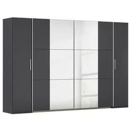 Schwebet&uuml;renschrank Rauch "Kleiderschrank Dreht&uuml;renschrank Schrank Garderobe KRONACH TOPSELLER", graumetallic, griffleisten alu, mit 2 spiegel, B:311cm H:210cm T:59cm, Holzwerkstoff, Schr&auml;nke, Schwebet&uuml;renschrank, Kombischrank optional mit 1 oder 2 Spiegel viele B&ouml;den MADE IN GERMANY