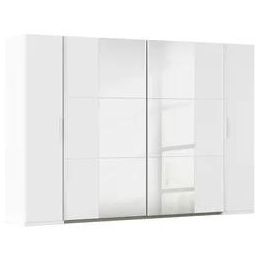 Schwebet&uuml;renschrank Rauch "Kleiderschrank Dreht&uuml;renschrank Schrank Garderobe KRONACH TOPSELLER", alpinwei&szlig;, griffleisten alu, mit 2 spiegel, B:311cm H:210cm T:59cm, Holzwerkstoff, Schr&auml;nke, Schwebet&uuml;renschrank, Kombischrank optional mit 1 oder 2 Spiegel viele B&ouml;den MADE IN GERMANY