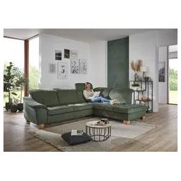 Ecksofa DIE PLANBAR "PP-LA23145 L-Form", moos, B:299cm H:88cm T:243cm, 100% recyceltes Polyester, Sofas, Ecksofa, inkl. Kopfpolsterverstellung, Federkernpolsterung