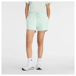 Shorts New Balance "Sport Essentials French Terry Short", Damen, Gr. M, N-Gr, cosmic jade, Obermaterial: 60% Baumwolle, 40% Polyester, Hosen Shorts, atmungsaktiv, lockere Passform