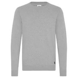 !Solid Strickfleece-Pullover SOLID "Strickpullover SDAkant", Herren, Gr. M, grau (gray melange), Obermaterial: 70% Baumwolle CO recyc.. 30% Polyester Pol. recyc.., Pullover