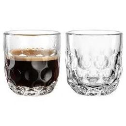 Espressoglas Leonardo "Espressogl&auml;ser (1) Gocce 60 ml 2er Set transparent", bunt (transparent), 2 tlg., Glas, Trinkgef&auml;&szlig;e