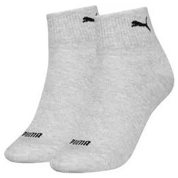 Kurzsocken Puma "Puma WOMEN QUARTER 2P", Herren, Gr. 39-42, grau melange, Obermaterial: 65% Baumwolle, 22% Polyester, 10% Polyamid, 3% Elasthan, Socken, atmungsaktives Mesh zur Bel&uuml;ftung, um k&uuml;hl und trocken zu bleiben