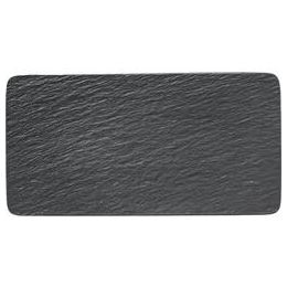 Villeroy & Boch Servierplatte VILLEROY & BOCH "Servierplatte Manufacture Rock 35 cm schwarz", schwarz, Porzellan, Servierplatten, Servierplatte