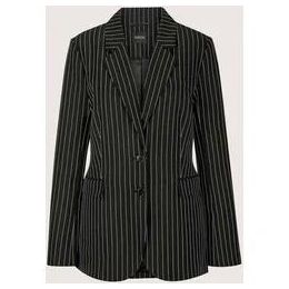 Madeleine Mode Jackenblazer MADELEINE "Blazer Longblazer mit Nadelstreifen", Damen, Gr. 34, schwarz (schwarz, wollwei&szlig;), Obermaterial: 95% Polyester PES. 5% Elasthan EL., Modern, tailliert, Blazer, Streifenblazer