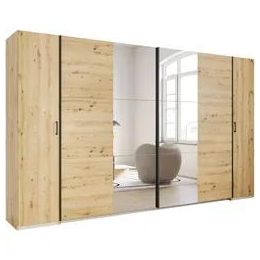 Schwebet&uuml;renschrank Rauch "Kleiderschrank Dreht&uuml;renschrank Schrank Garderobe KRONACH TOPSELLER", eiche artisan, griffleisten grau, mit 2 spiegel, B:354cm H:210cm T:59cm, Holzwerkstoff, Schr&auml;nke, Schwebet&uuml;renschrank, Kombischrank optional mit 1 oder 2 Spiegel viele B&ouml;den MADE IN GERMANY