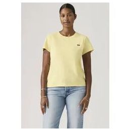 Levi's T-Shirt LEVI'S "TEE Minilogo", Damen, Gr. S (36), french vanilla cotton, Jersey, Obermaterial: 100% Baumwolle, figurbetont h&uuml;ftlang, Rundhals, gerader Abschluss, Shirts T-Shirt, mit kleiner Logostickerei