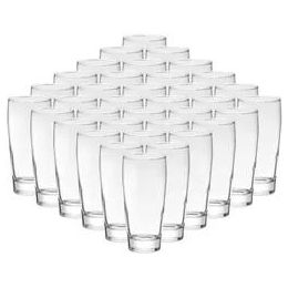 Bierglas Van Well "Willi Becher geeicht 0,2 l 36er Set transparent", bunt (transparent), 36 tlg., Glas, Trinkgef&auml;&szlig;e