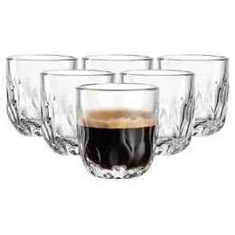 Espressoglas Leonardo "Espressogl&auml;ser (3) Gocce 60 ml 6er Set transparent", bunt (transparent), 6 tlg., Glas, Trinkgef&auml;&szlig;e