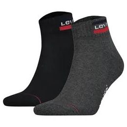 Levi's Kurzsocken LEVI'S "Socken 2er Pack", Herren, Gr. 35-38, schwarz (schwarz, grau), Obermaterial: 83% Baumwolle CO. 15% Polyamid PA. 2% Elasthan EL., Socken