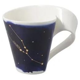 Villeroy & Boch Tasse VILLEROY & BOCH "Tasse Stier NewWave Stars 300 ml wei&szlig;-blau", bunt (wei&szlig;, blau), Porzellan, Trinkgef&auml;&szlig;e, Tasse