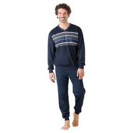 Schlafanzug Hajo "Pyjama", Herren, Gr. XXL, blau (dunkelblau), Obermaterial: 62% Baumwolle CO. 38% Polyester PES., Homewear-Sets Schlafanzug