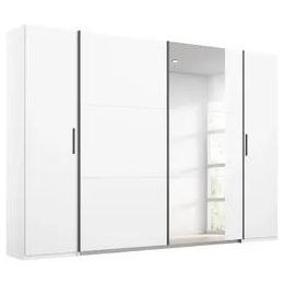 Schwebet&uuml;renschrank Rauch "Kleiderschrank Dreht&uuml;renschrank Schrank Garderobe KRONACH TOPSELLER", alpinwei&szlig;, griffleisten grau, mit 1 spiegel, B:268cm H:210cm T:59cm, Holzwerkstoff, Schr&auml;nke, Schwebet&uuml;renschrank, Kombischrank optional mit 1 oder 2 Spiegel viele B&ouml;den MADE IN GERMANY