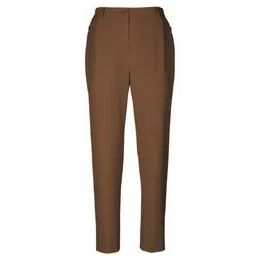 Stoffhose GOLDNER "Hose Carla mit Rippenstruktur", Damen, Gr. 54, N-Gr, braun (rost), Obermaterial: 64% Polyester PES. 32% Viskose CV. 4% Elasthan EL., normal, Hosen Stoffhose, Rippenstruktur