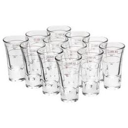 Schnapsglas Van Well "Stamper geeicht mit Rotring Dublino 2 cl + 4cl 12er Set transparent", bunt (transparent), 12 tlg., Glas, Trinkgef&auml;&szlig;e
