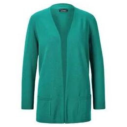 Strickjacke GOLDNER "Langarm Feinstrick-Cardigan", Damen, Gr. 48, gr&uuml;n (smaragd), Obermaterial: 100% Kaschmir WS., figurumspielend, eng Rippe, Strickjacken Strickjacke, Ohne