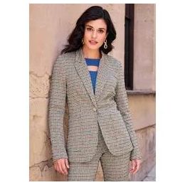 Jackenblazer Alba Moda "Blazer Blazer", Damen, Gr. 44, beige (beige, gemustert), Obermaterial: 75% Viskose CV. 19% Polyacryl PAN. 3% Elasthan EL. 3% Polyamid PA., Modern, normal, Blazer