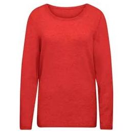 Strickpullover GOLDNER "Kurzgr&ouml;&szlig;e Feinstrickshirt mit U-Boot-Ausschnitt", Damen, Gr. 24, rot (hagebutte), Obermaterial: 100% Kaschmir WS., figurumspielend, U-Boot-Ausschnitt, eng Rippe, Pullover Strickpullover, keine/nicht relevant