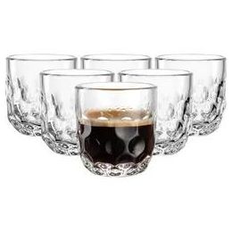 Espressoglas Leonardo "Espressogl&auml;ser (1) Gocce 60 ml 6er Set transparent", bunt (transparent), 6 tlg., Glas, Trinkgef&auml;&szlig;e