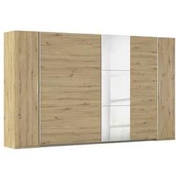 Schwebet&uuml;renschrank Rauch "Kleiderschrank Dreht&uuml;renschrank Schrank Garderobe KRONACH TOPSELLER", beige (eiche artisan, griffleisten alu, mit 1 spiegel), B:354cm H:210cm T:59cm, Holzwerkstoff, Schr&auml;nke, Schwebet&uuml;renschrank, Kombischrank optional mit 1 oder 2 Spiegel viele B&ouml;den MADE IN GERMANY