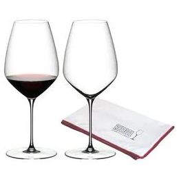 Rotweinglas "Syrah / Shiraz Weingl&auml;ser + Poliertuch Veloce 720 ml 2er Set transparent", bunt (transparent), Glas, RIEDEL THE WINE GLASS COMPANY, Trinkgef&auml;&szlig;e, Rotweinglas