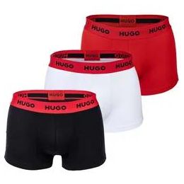 Boxershorts Hugo "Boxershort 3er Pack", Herren, Gr. XXL, bunt (schwarz, wei&szlig;, rot), Obermaterial: 95% Baumwolle CO. 5% Elasthan EL., Unterhosen