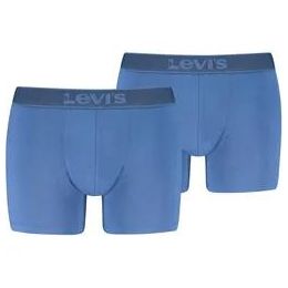 Levi's Boxershorts LEVI'S "LEVIS MEN TWILL WB BOXER BRIEF 2P", Herren, Gr. M, blau, Single Jersey, Obermaterial: 95% Baumwolle, 5% Elasthan, k&ouml;rpernah, Unterhosen, ohne Eingriff, Stretchbund