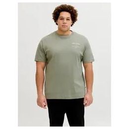 Jack & Jones PlusSize T-Shirt "JJEURBAN EDGE STUDIO TEE SS SN PLS", Herren, Gr. 3XL, vetiver, Jersey, Obermaterial: 100% Baumwolle, JACK & JONES PLUSSIZE, bedruckt, relaxed fit normal, Rundhals, Shirts T-Shirt, mit Logobranding