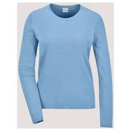 Madeleine Mode Longpullover MADELEINE "Pullover Leichtes Feinstrick-Oberteil mir Rundhals", Damen, Gr. 48, blau (rauchblau, melange), Obermaterial: 46% Modal CMD. 40% Polyacryl PAN. 14% Polyamid PA., Modern, Pullover Longpullover