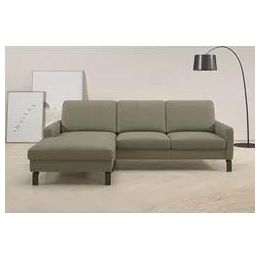 Ecksofa Home Affaire, oliv, B:244cm H:86cm T:164cm, 100% Polyester, Sofas, Ecksofa, inkl. saugroboterfreundliche H&ouml;he & schmale Armlehnen