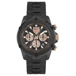 Luxusuhr Plein Sport "Hurricane Chrono", 02rg, schwarz, goldenrose, Armbanduhren, Herren