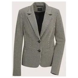 Madeleine Mode Jackenblazer MADELEINE "Jerseyblazer Eleganter Einreiher mit Reverskragen", Damen, Gr. 44, wei&szlig; (bleigrau, perlwei&szlig;), Obermaterial: 67% Polyester PES. 30% Viskose CV. 3% Elasthan EL., Modern, Blazer, Jersey Blazer, Minimaldesign