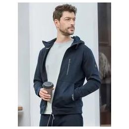 Kapuzensweatjacke Lerros "Sweatjacke im Hoodie-Look aus Mischgewebe", Herren, Gr. XL, classic navy, 50% Baumwolle, 50% Polyester, Sweatjacken