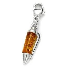 Kettenanh&auml;nger OSTSEE-SCHMUCK "- Kugelschreiber - Silber 925/000 - Bernstein" Gr. 28, silber (silber 925, silberfarben, wei&szlig;), Schmuckanh&auml;nger, Damen, Silber 925 (Sterlingsilber), Kettenanh&auml;nger