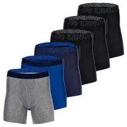 Boxershorts Under Armour "Boxershort UA PERFORMANCE TECH - SOLID 6 IN 6PK 6er Pack", Herren, Gr. 3XL, bunt (schwarz, blau, grau), Obermaterial: 90% Polyester Pol. recyc.. 10% Elasthan EL., Unterhosen