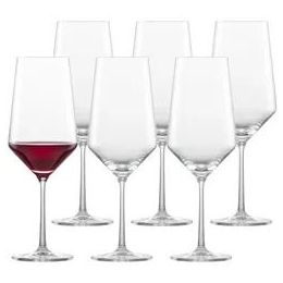 Schott Zwiesel Rotweinglas ZWIESEL GLAS "Bordeaux Rotweingl&auml;ser Pure 680 ml 6er Set transparent", bunt (transparent), 6 tlg., Glas, Trinkgef&auml;&szlig;e, Rotweinglas