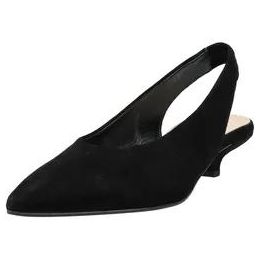 Slingpumps Gabor "Gabor Pumps Veloursleder", Damen, Gr. 38, schwarz, Veloursleder, Schuhe Slingpumps