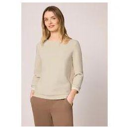 3/4-Arm-Shirt Street One, Damen, Gr. 34, smoke beige, Web, 86% Baumwolle, 12% Polyester, 2% Elasthan, unifarben, comfort fit normal, U-Boot-Ausschnitt, Rippb&uuml;ndchen, Shirts 3/4-Arm-Shirt, mit U-Boot-Ausschnitt